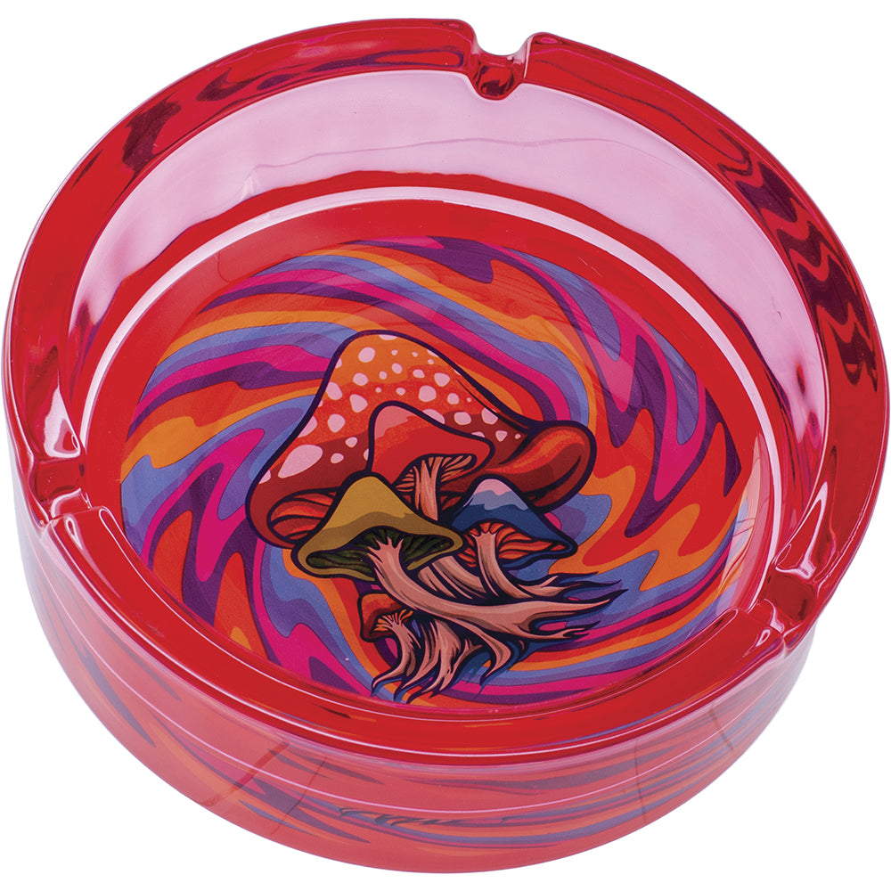 Red Trippy Mushroom Glass AshTray – SnowTree